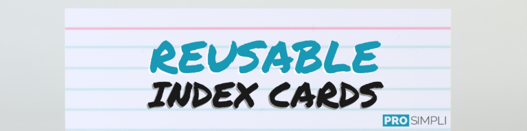 Reusable Index Cards - Ruled, White, 100% PVC - ProSimpli