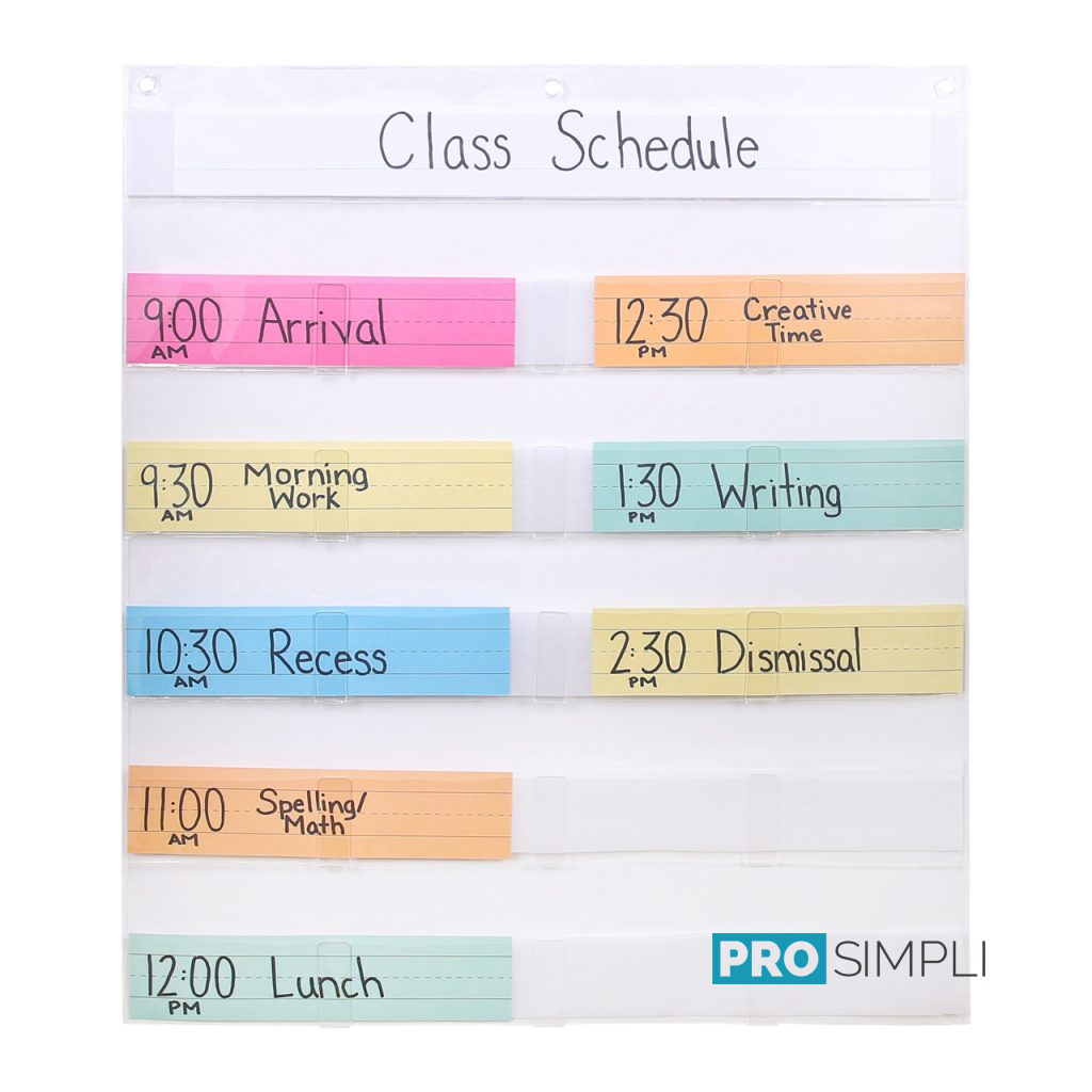 Clear Classroom Pocket Chart for Sentence Strips - ProSimpli