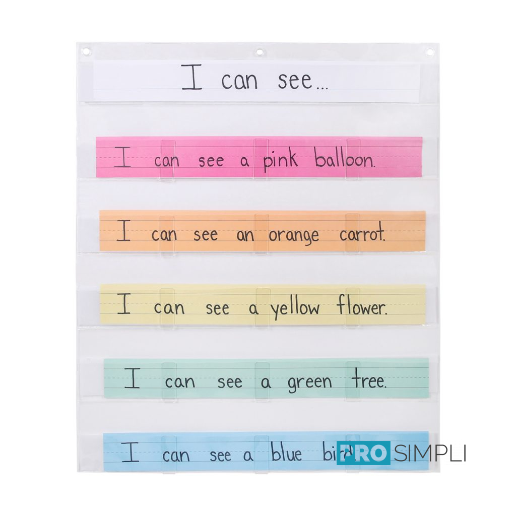 Clear Classroom Pocket Chart for Sentence Strips - ProSimpli